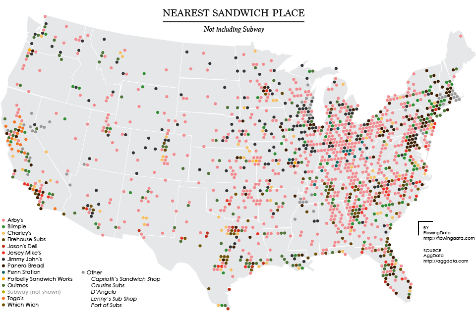 Sandwich Place Geography – FlowingData