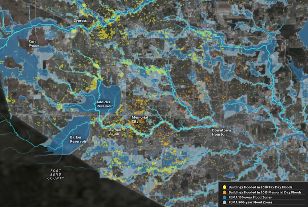 Downtown Houston Flooding Today Map