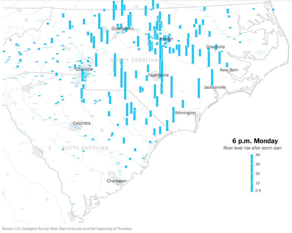 Watch rising river levels after Hurricane Florence – FlowingData