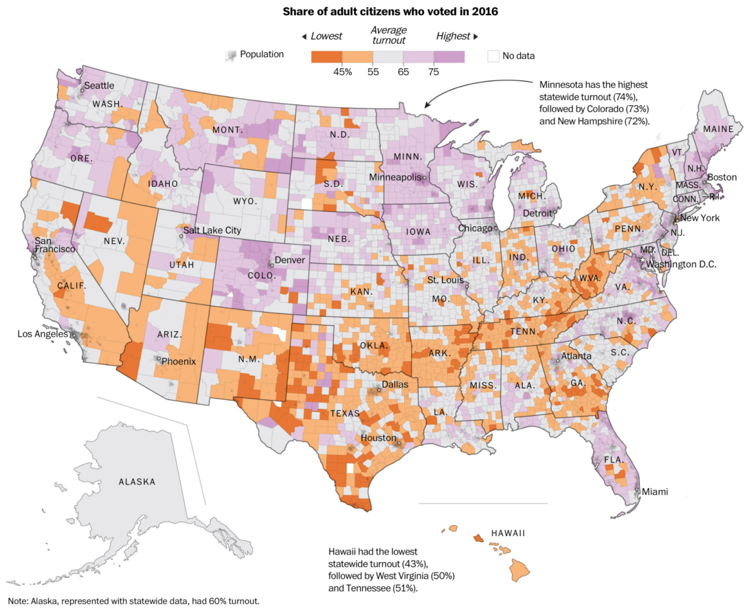 Geography of voter turnout – FlowingData