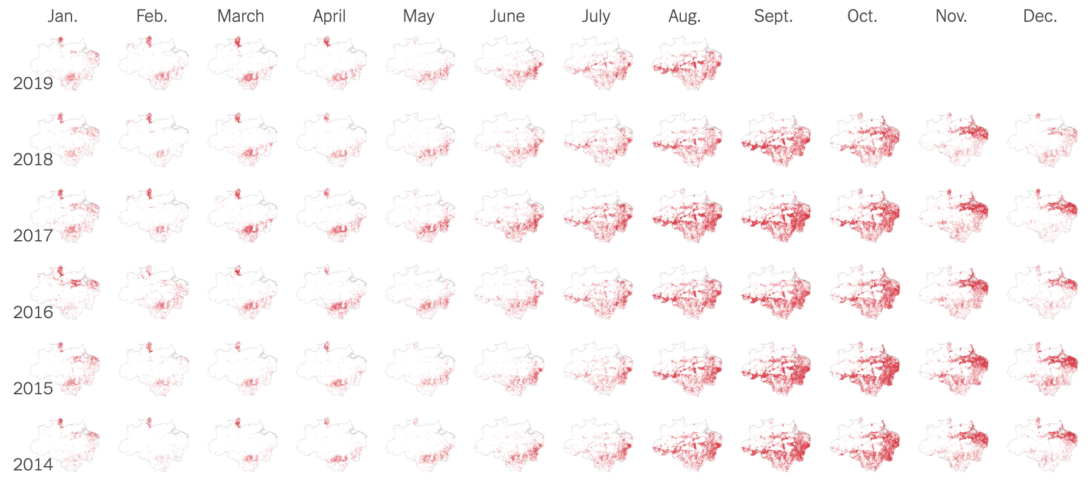 Detected fires in the Amazon rain forest, monthly – FlowingData