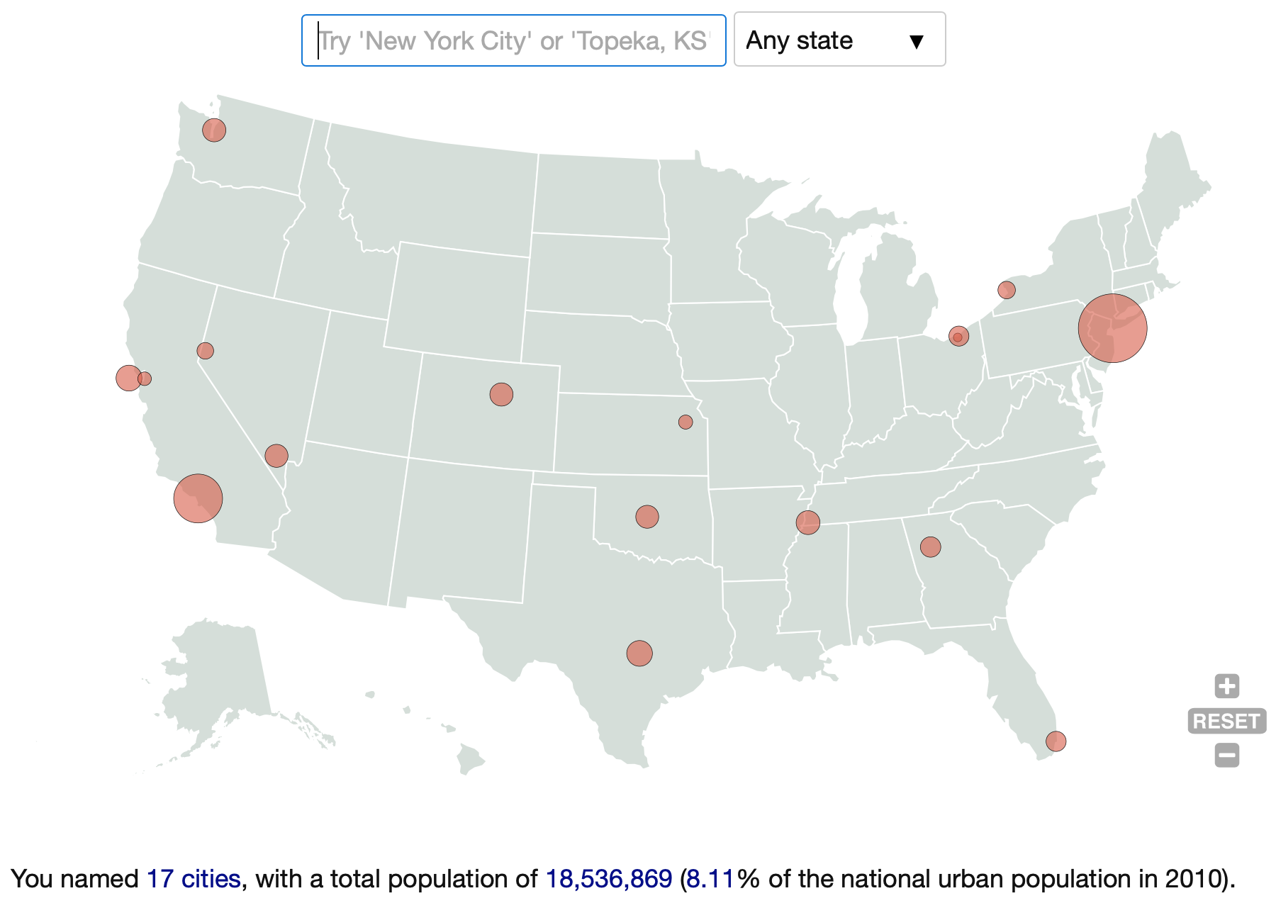 Game How Many US Cities Can You Name FlowingData