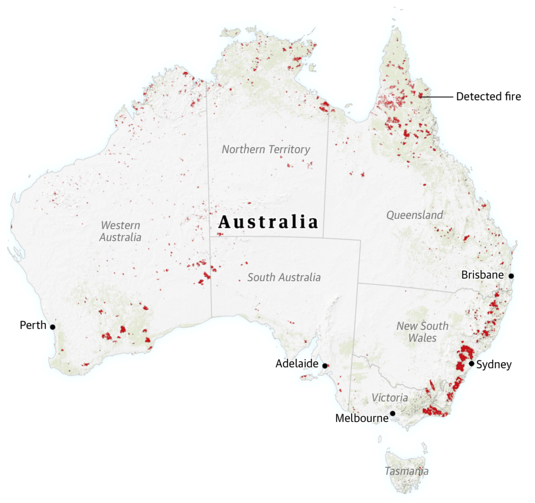 Visual Guide For The Fires In Australia FlowingData