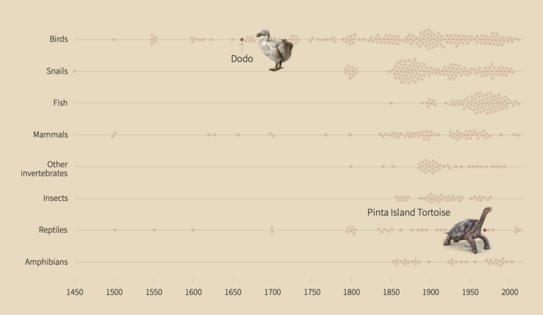Animal extinction over time – FlowingData