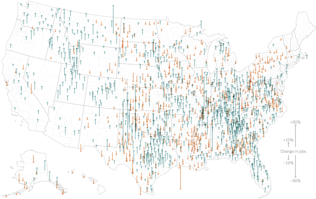 Map of job gains and losses – FlowingData