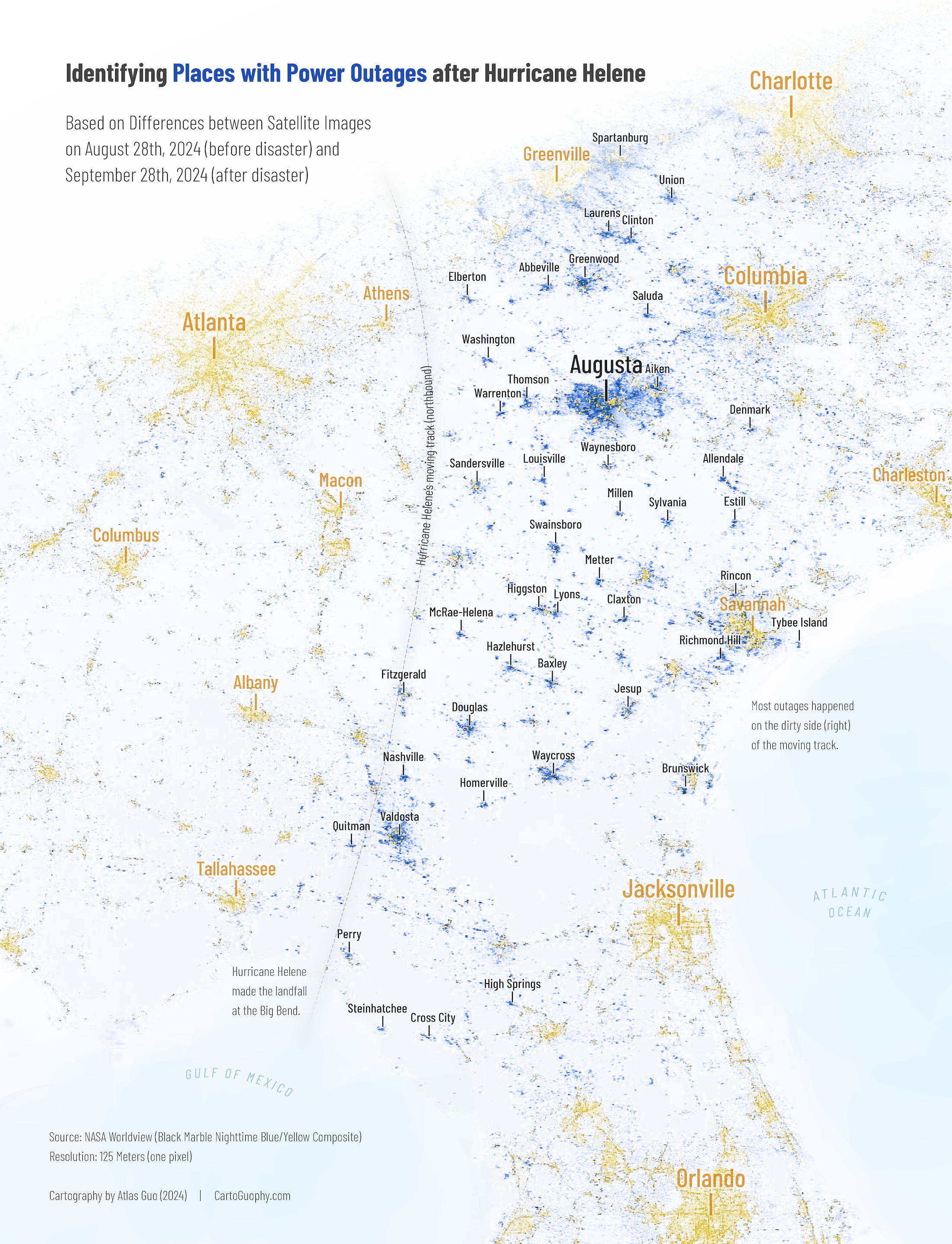 Helene power outages mapped – FlowingData