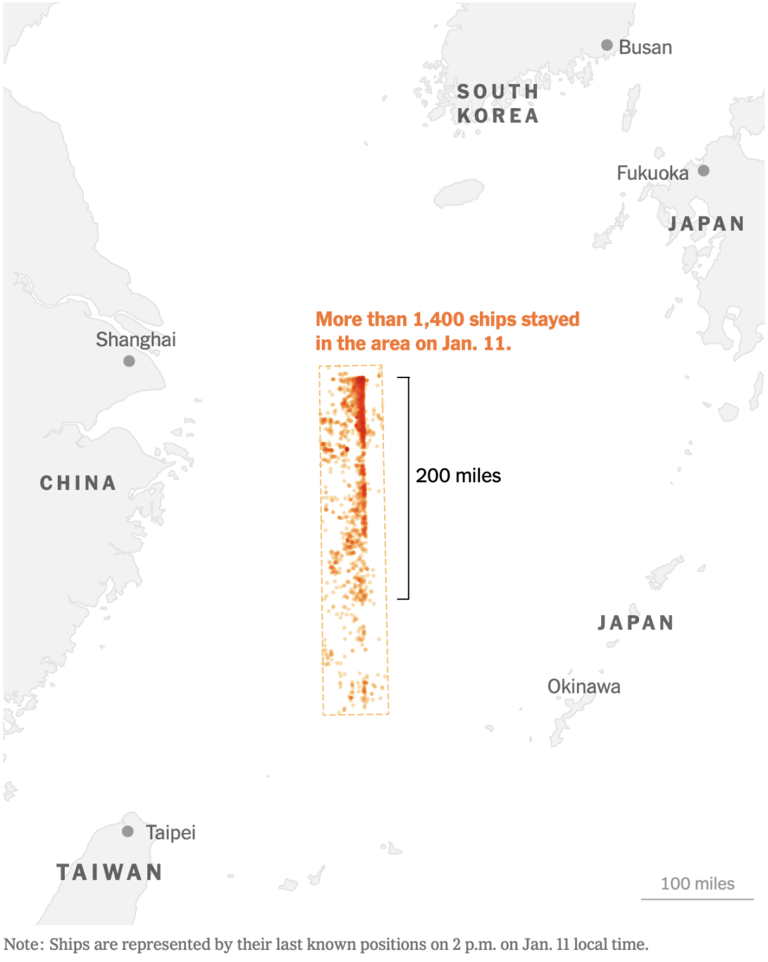Mapping 200-mile formation of Chinese fishing boats – FlowingData